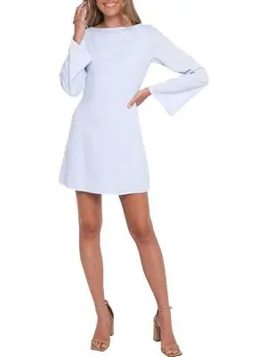 PETAL & PUP Cynthia Mini Dress With Flared Sleeves And Cutout Back - Periwinkle