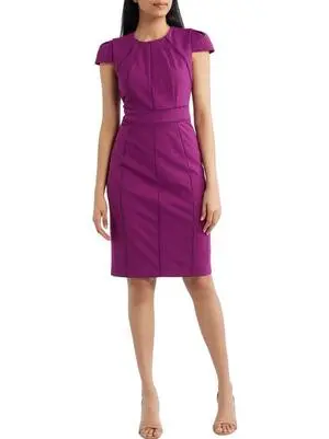 Anne Klein Cap Sleeve Sheath Dress - Beet