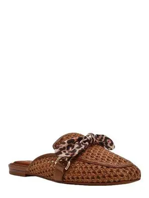 Anne Klein Avery Mule With Bow Detailing - Brown Leopard