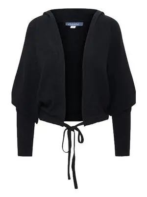 NONI Knit Cardigan With Drawstring - Black