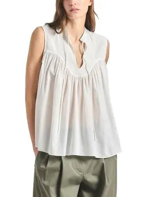 Derek Lam 10 Crosby Sleeveless Gathered Top - Marshmallow