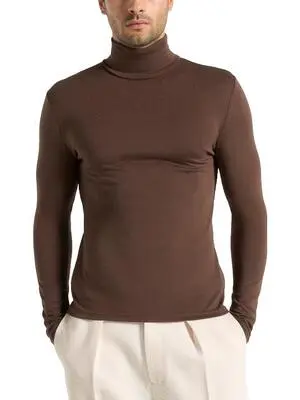 Manière De Voir Long Sleeve Roll Neck Top - Brown