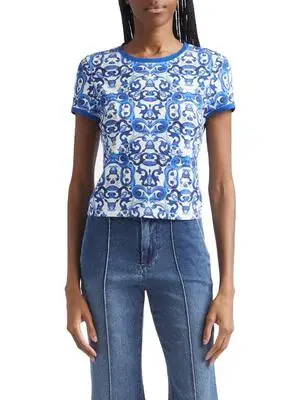 Alice + Olivia Onie Ringer Cotton Baby Tee - Solstice