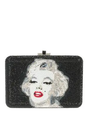 Judith Leiber Marilyn Slim Slide Clutch - Silver Jet Multi