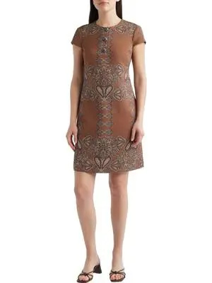 Vince Camuto Paisley Print Shift Dress - Brown Multi