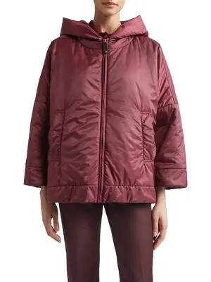 Max Mara Oversize Water Repellent Hooded Puffer Jacket - Red