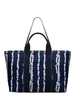 RADLEY Halley Row Tie Dye Stripe Ziptop Tote Bag - Naval