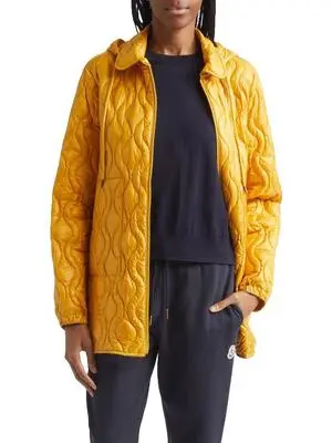 Moncler Balette Quilted Down Jacket With Removable Hood - Yellow