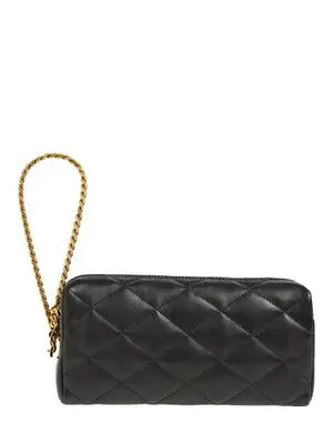 Saint Laurent Cassandre Bijou Matelassé Leather Wristlet - Black