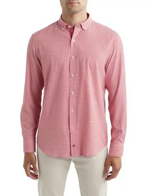 Johnston & Murphy Xc+™ Performance Game Day Gingham Button-up Shirt - Red
