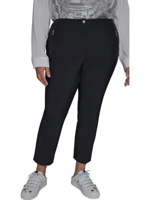 Karl Lagerfeld Paris Double Zip Ankle Pants - Black
