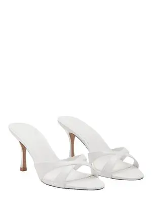 Mango Criss-cross High Heel Slide Sandals - White