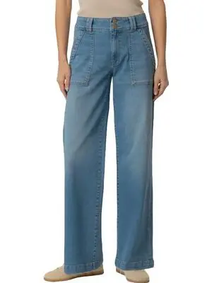 Kut From The Kloth Jodi High Waist Wide Leg Utility Jeans - Draft W/ Medium
