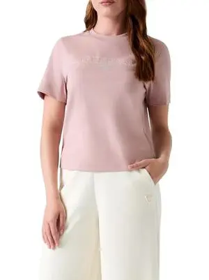 Guess Logo Crystal Embellished Cotton T-shirt - Open