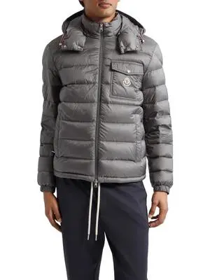 Moncler Verith Hooded Down Jacket - Pewter