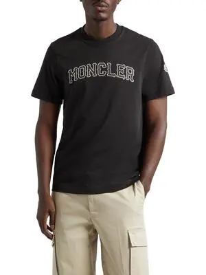 Moncler Logo Patch Graphic T-shirt - Black