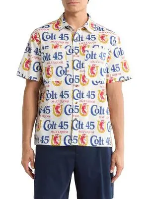 Brixton X Colt 45 Print Button-up Shirt - White Multi