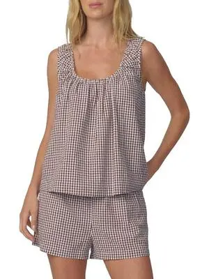 Joe's Jeans The Ana Sleeveless Top Gingham Checks - Macchiato Gingham
