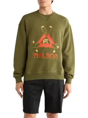 MALBON Embroidered Cotton Sweatshirt - Chive