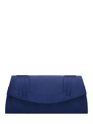 Nina Avis Pleated Clutch - Navy
