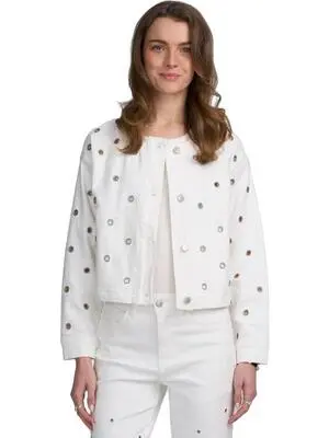 ELLE COLLECTION Grommet Detail Jacket - Ivory