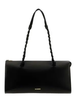 JIL SANDER Leather Tangle Tent Shoulder Bag - Black