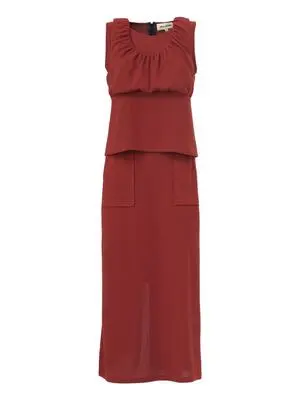 JULIA ALLERT Crinkled Sleeveless Top And Maxi Skirt Set - Red