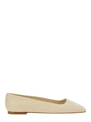 AeydĒ AEYDE Dancer Crazy Leather Flats Cream