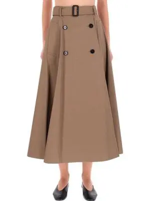 Burberry Brenda Midi Skirt - Brown