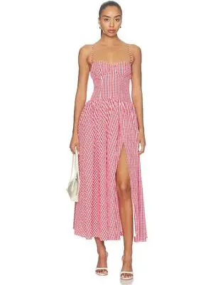 Majorelle Roma Dress In Gingham - Red