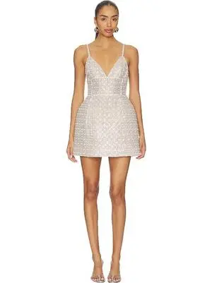 BRONX BANCO Allegra Pearl Tessa Mini Dress In Metallic - Silver