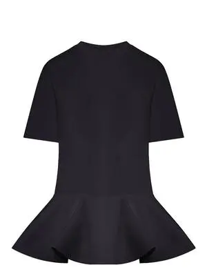 Alaïa ALAIA Cotton Jersey T-shirt With Crinoline Detail Black