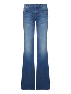 Gucci Stretch Cotton Jeans With Horsebit Detail - Blue