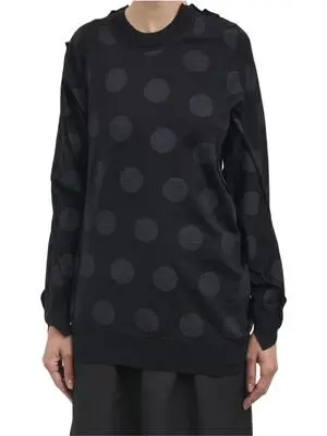 Junya Watanabe Long Sleeve Sweater With Polka Dot Pattern - Black