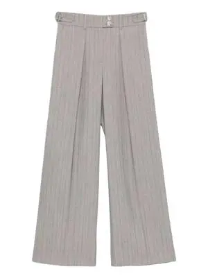Patrizia Pepe Pinstriped Palazzo Pants - Grey
