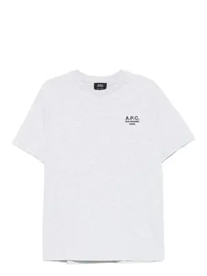 A.p.c. A.P.C. Heather Grey Embroidered Logo T-Shirt Gray