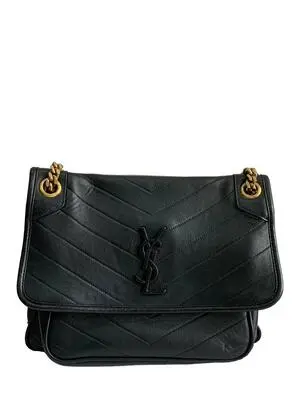 Saint Laurent Leather Shoulder Bag With Chain Strap - Multicolor