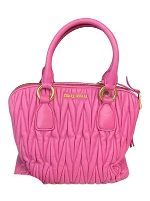 Miu Miu Quilted Leather Top Handle Bag With Chain Strap - Multicolor