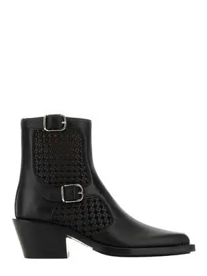 Chloé Leather Ankle Boots With Buckle Detail - Multicolor