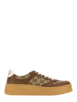 Gucci Gg Canvas And Calfskin Leather Sneakers - Multicolor