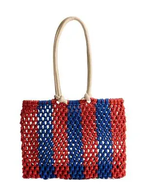 Clare V. Sandy Woven Beach Tote - Cobalt