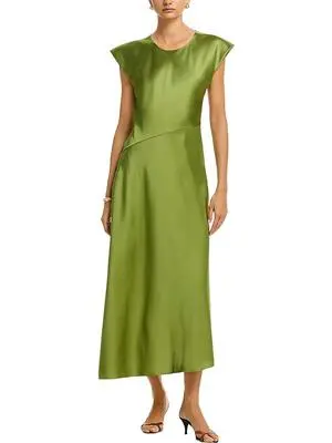 Tanya Taylor Violeta Asymmetrical Dress - Asparagus