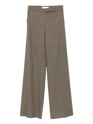 Max Mara Wide-leg Plaid Trousers - Gray