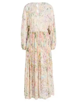 Zimmermann Cutout Floral-print Broderie Anglaise Midi Dress - Multicolor
