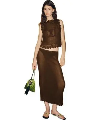 REFORMATION Reformation Montana Autumn Crochet Midi Skirt