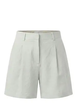 MONLICIA Velina Single Pleat Mini Shorts - White