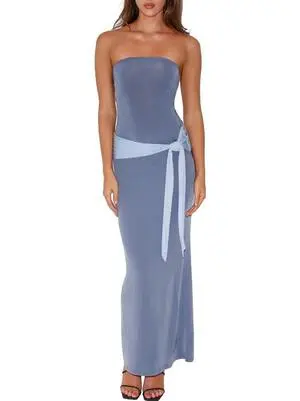 TIGER MIST Tove Strapless Maxi Dress - Blue