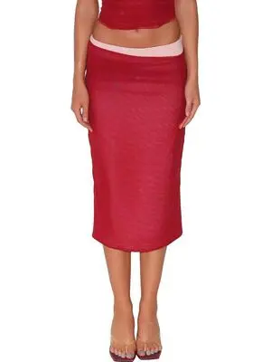TIGER MIST Caline Midi Skirt - Red