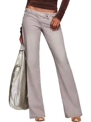 I.AM.GIA Low Rise Flare Leg Pants - Grey