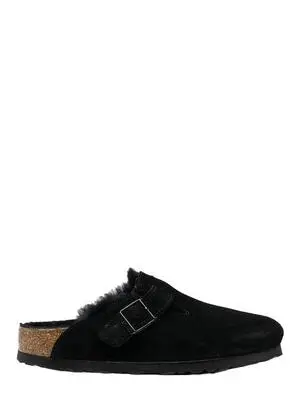 BIRKENSTOCK Boston Slip-on Sandals With Logo And Buckle Detailing - Black